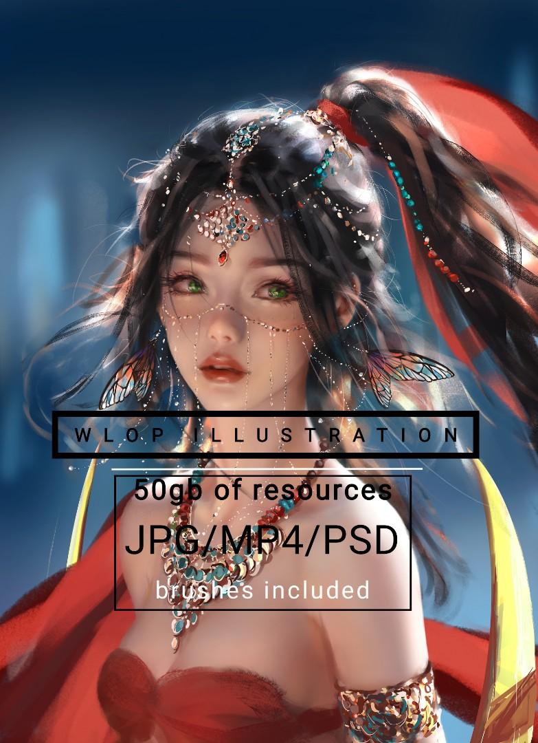 WLOP Illustration (Tutorials +JPG/MP4/PSD + Brush), Video Gaming, Video Games, Others on Carousell
