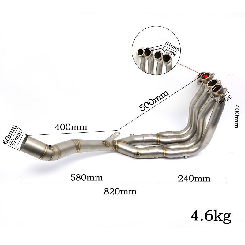Yamaha YZF R1 MT10 exhaust pipe front header stainless steel akrapovic ...