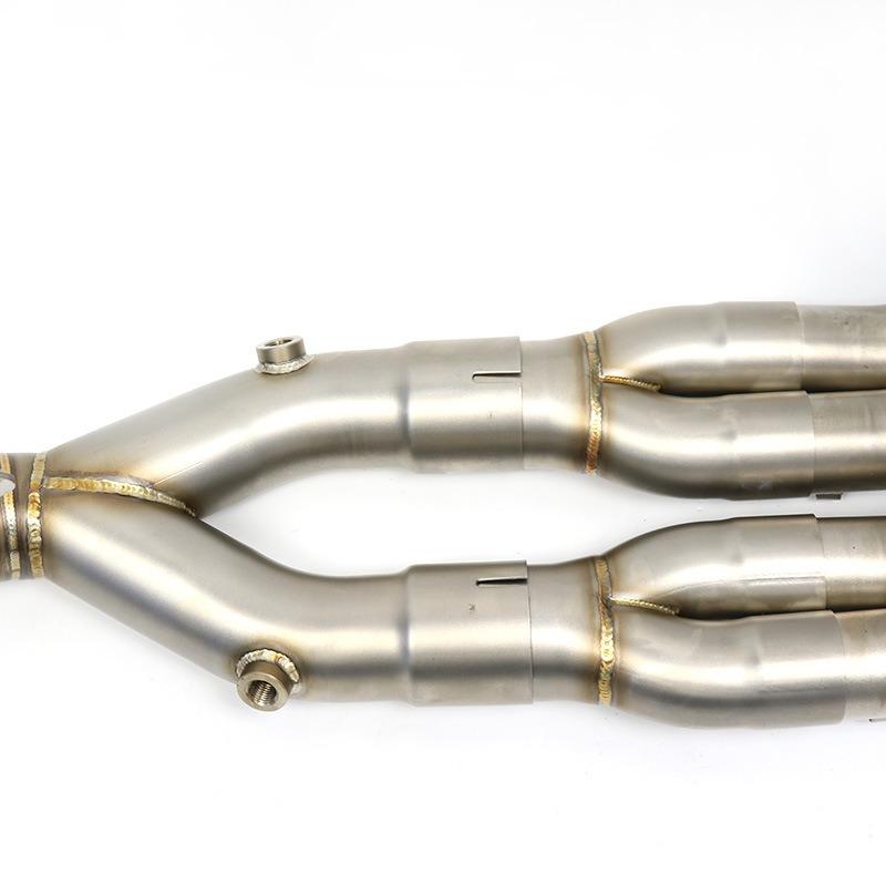 Yamaha YZF R1 MT10 exhaust pipe front header stainless steel akrapovic ...
