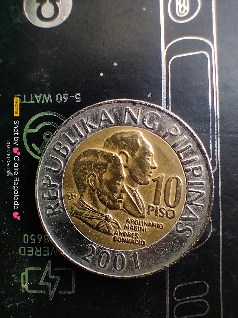 10 peso coin 2001, Hobbies & Toys, Memorabilia & Collectibles, Currency ...