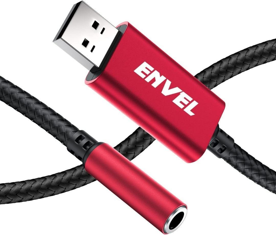[1188] ENVEL USB to 3.5mm Audio Jack Adapter(20cm), Built-in Chip ...