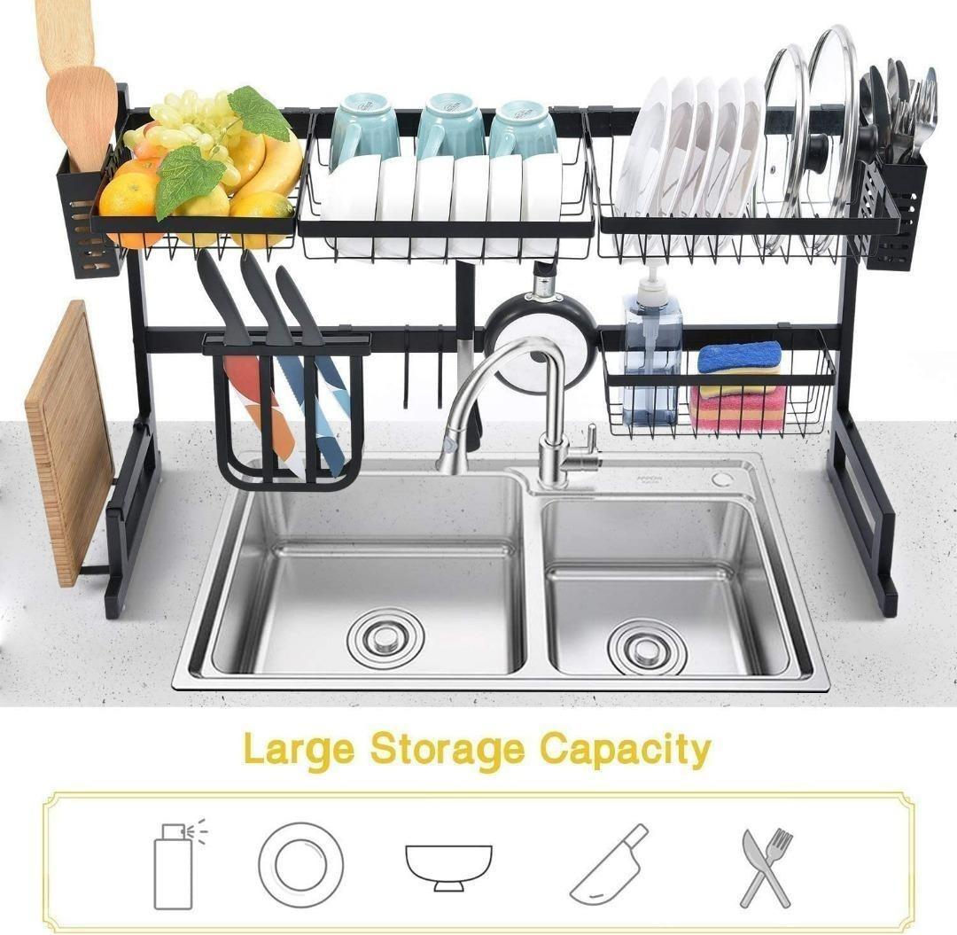 [1217] kingrack Dish Drainer,Over Sink Dish Drying Rack,Large Capacity ...