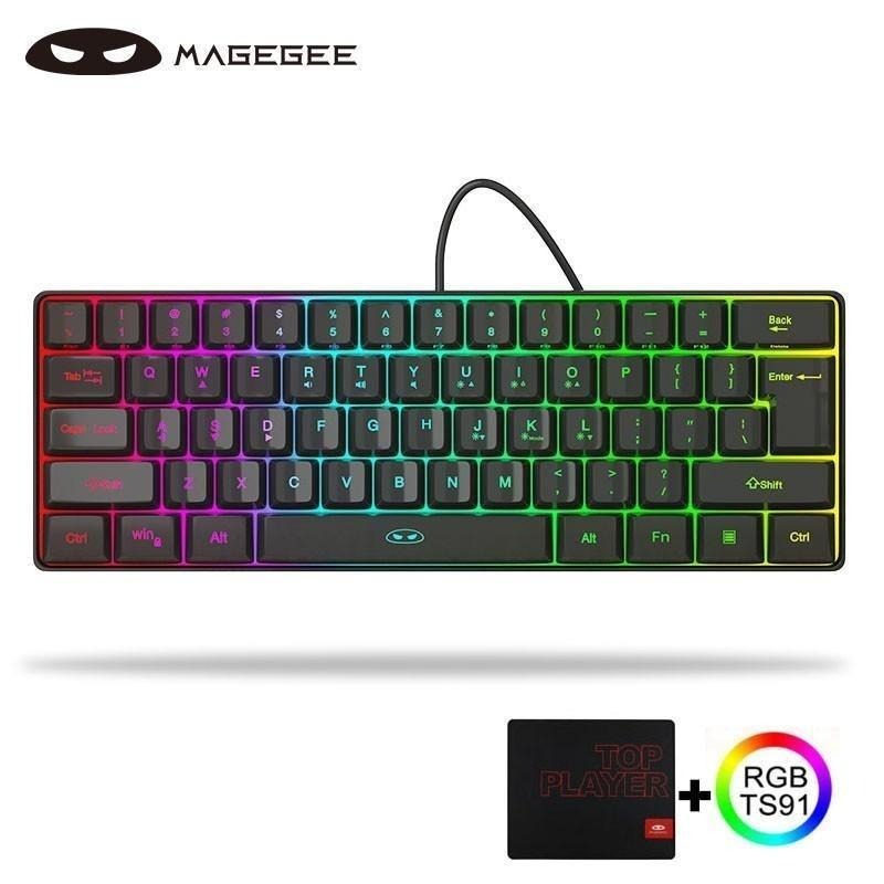 [1325] MageGee TS91 60% Compact Wired Keyboard 61 Keys RGB Gaming ...
