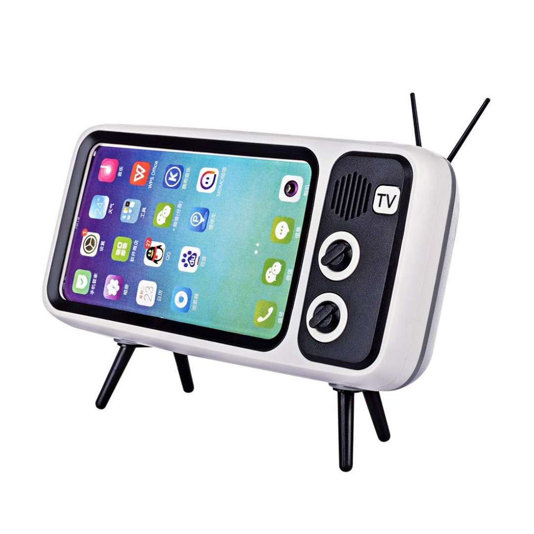 1511) HMANE Retro TV Shape Mobile Phone Holder Stand, Desktop Cell ...