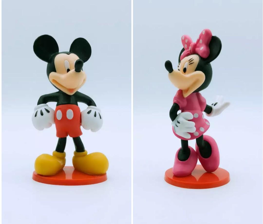 2pc Mickey and Minnie Mouse Figurine Happy Birthday Cake Topper ...