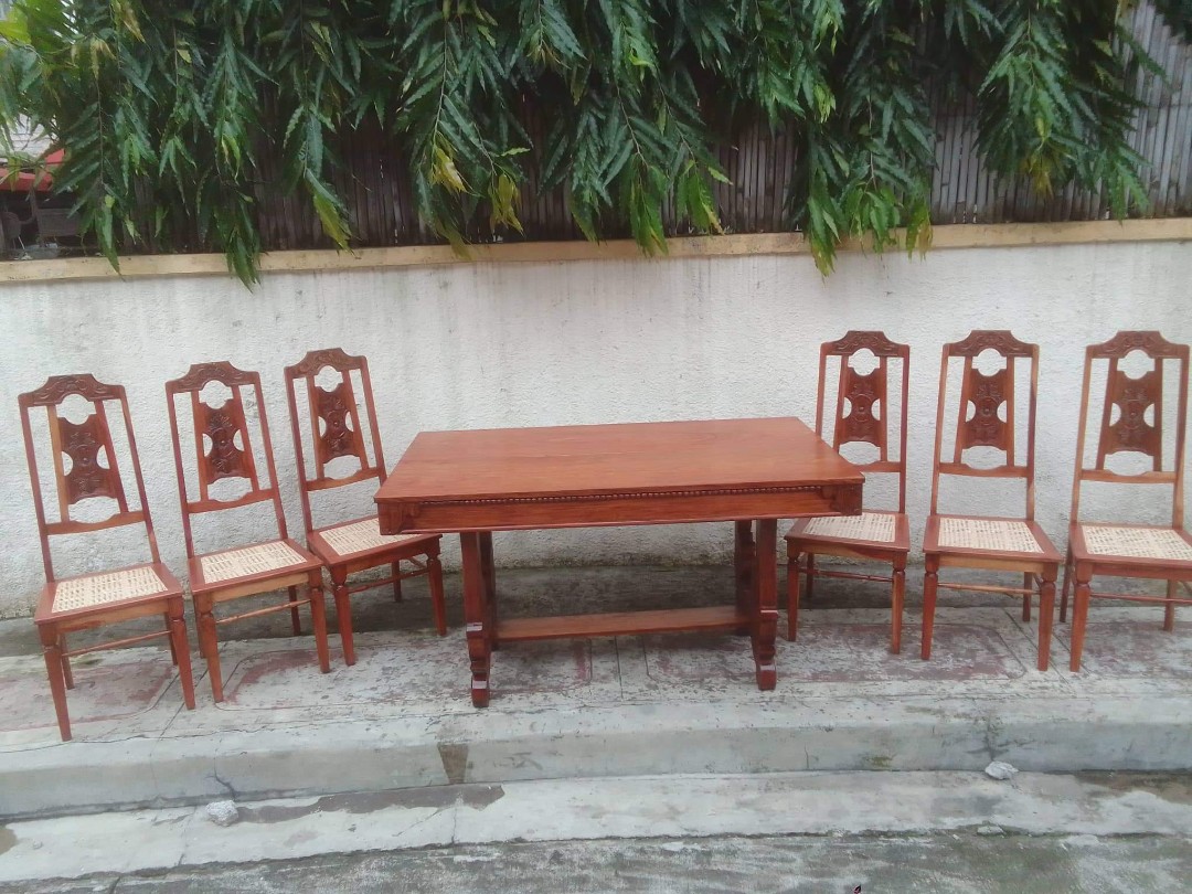 6 Seater Narra Dining Set, Furniture & Home Living, Furniture, Chairs ...