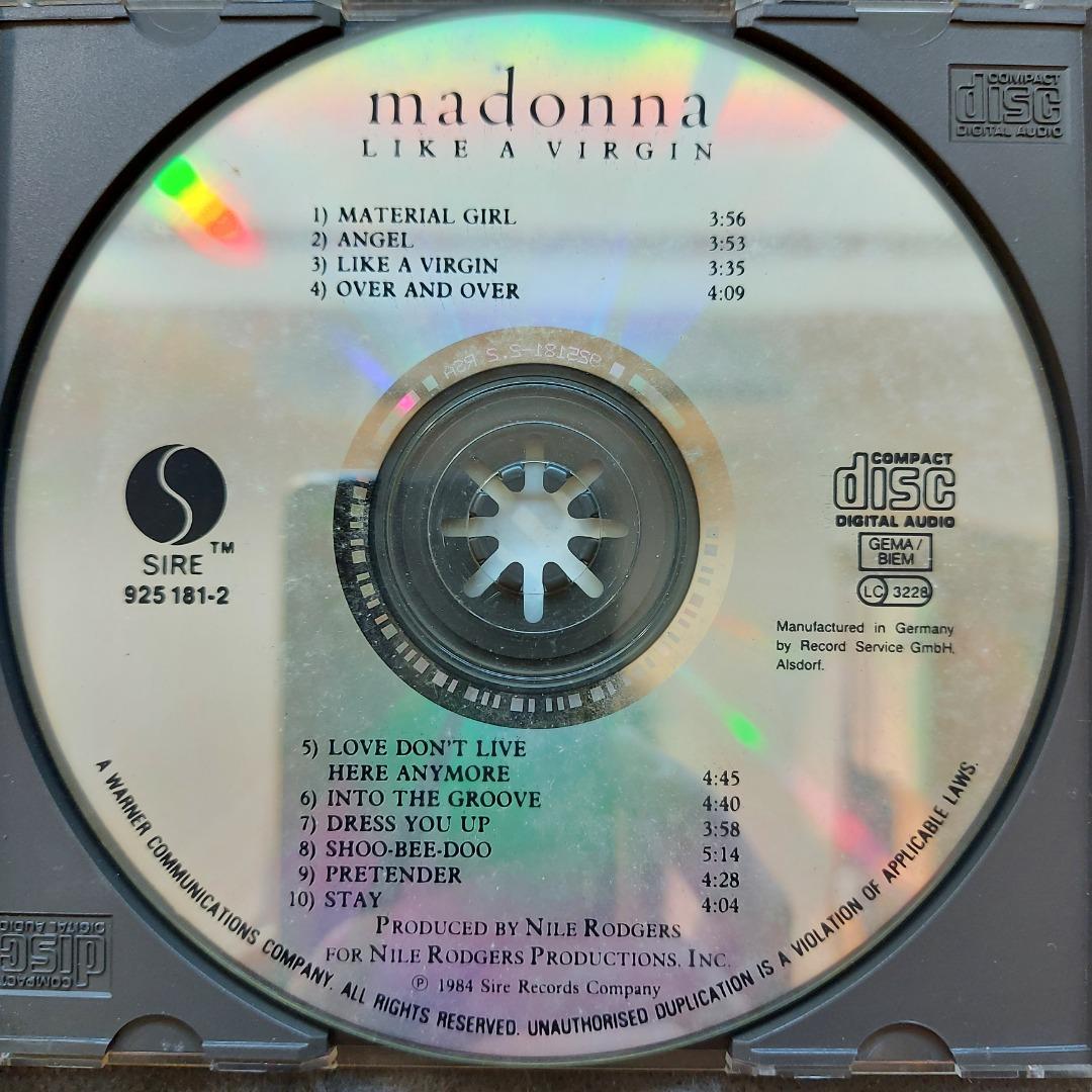 麥當娜 madonna - Like a virgin CD (84年 made in GERMANY; 無 iFPi) MateriaL ...