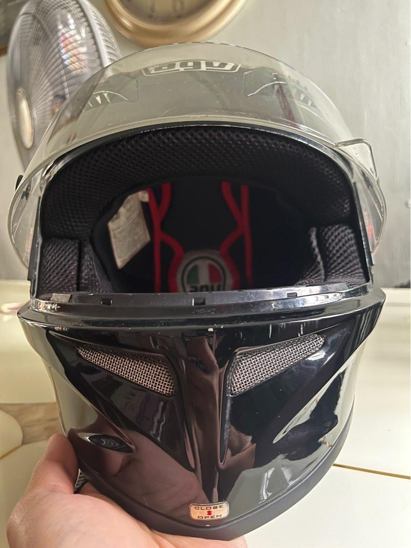Agv Grid Solid Black Full Face, Motorcycles, Motorcycle Apparel on ...