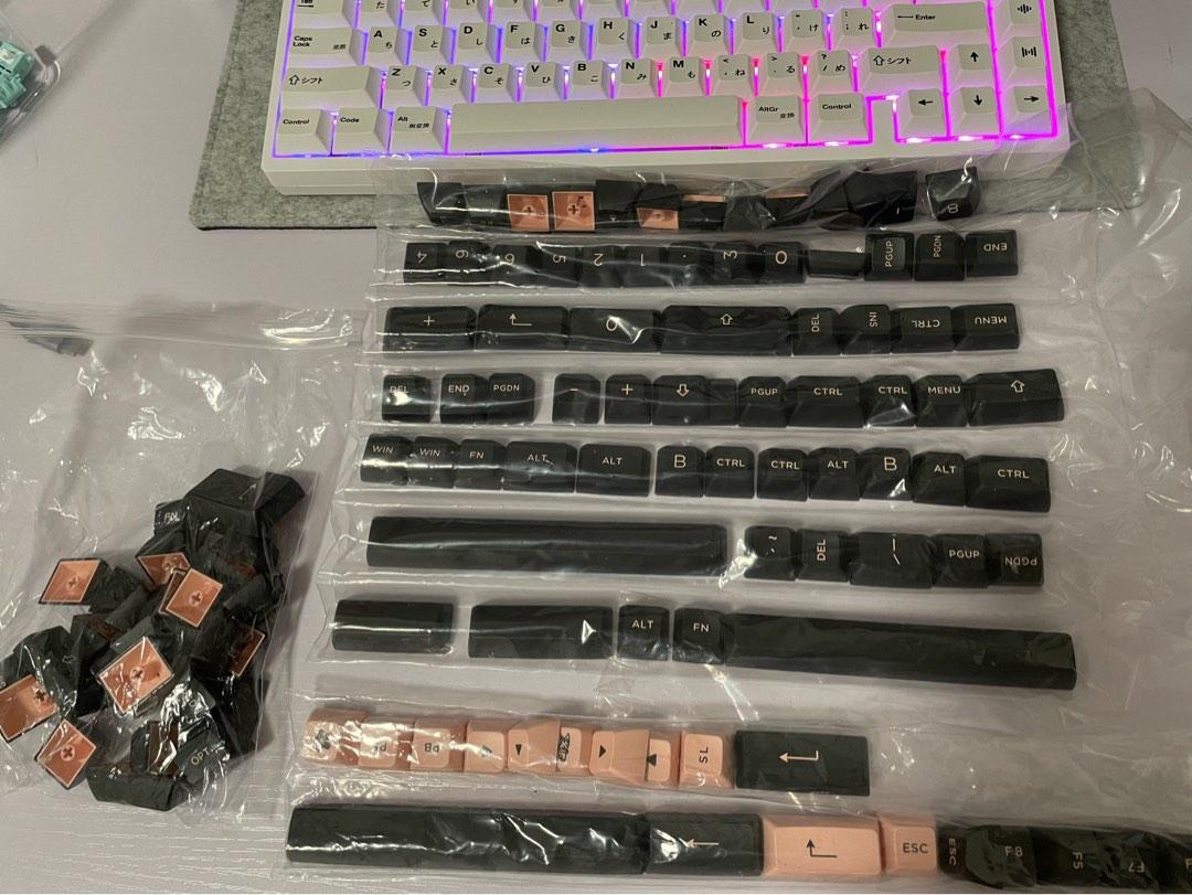 Akko ASA BOW Keycap Set/ Black & Pink (English version), Computers ...
