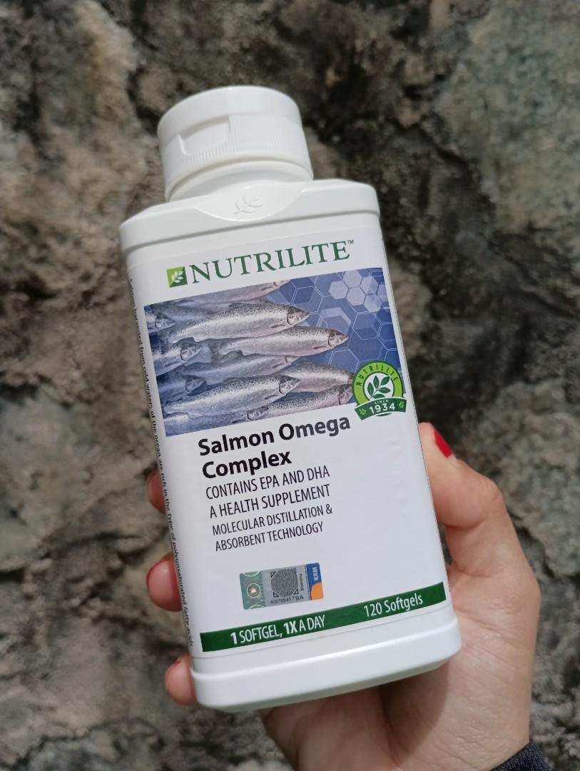 AMWAY NUTRILITE SALMON OMEGA COMPLEX (120tab), Health & Nutrition ...