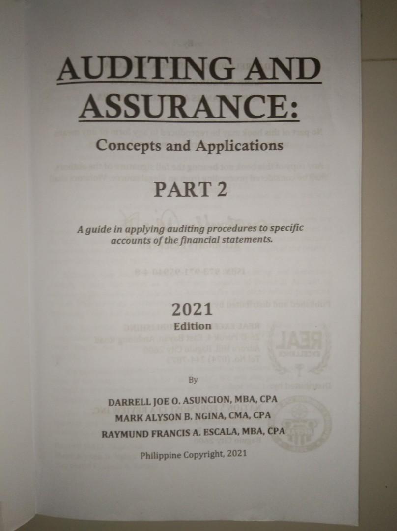 Auditing and Assurance: Concepts and Applications PART 2, Hobbies ... Auditing and Assurance: Concepts and Applications PART 2, Hobbies ...