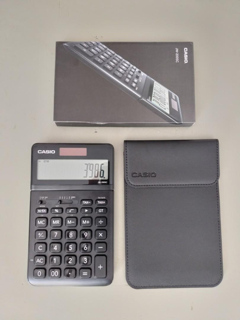 Casio JW 200 SC Basic Calculator Black with leather case box plastic ...