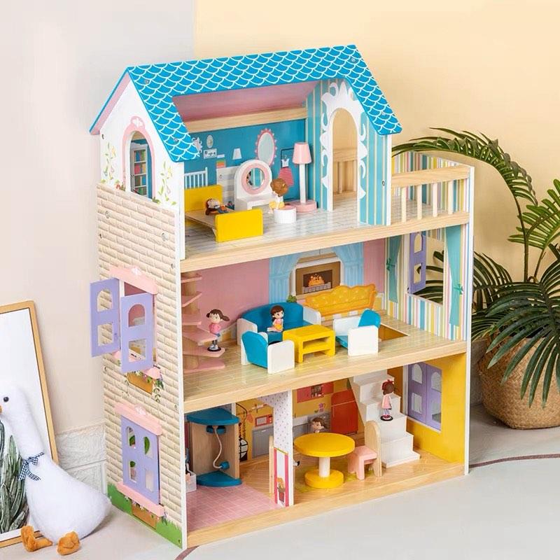 BNIB Little Girl Blue Dreamhouse Kids Doll House 3-Story Dollhouse ...