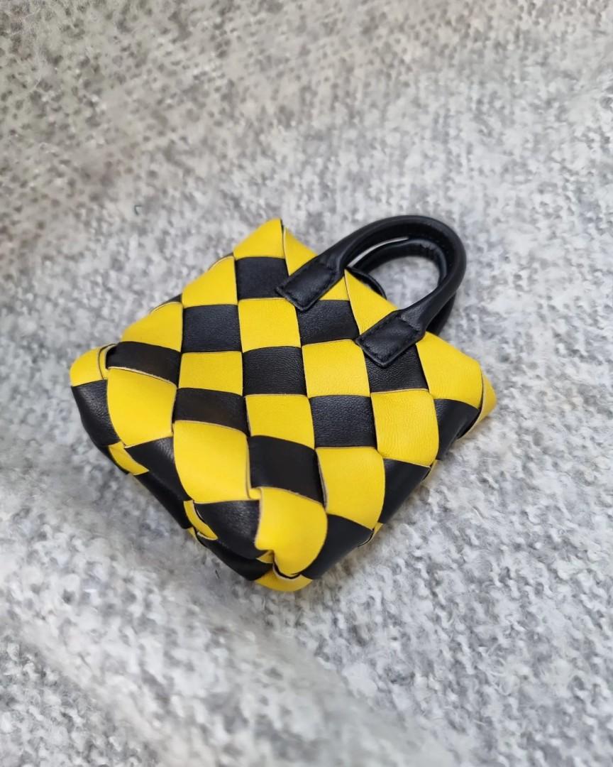 BOTTEGA VENETA Mini Bayong Charm in Black and Yellow, Women's Fashion ...
