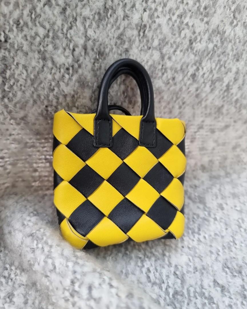 BOTTEGA VENETA Mini Bayong Charm in Black and Yellow, Women's Fashion ...