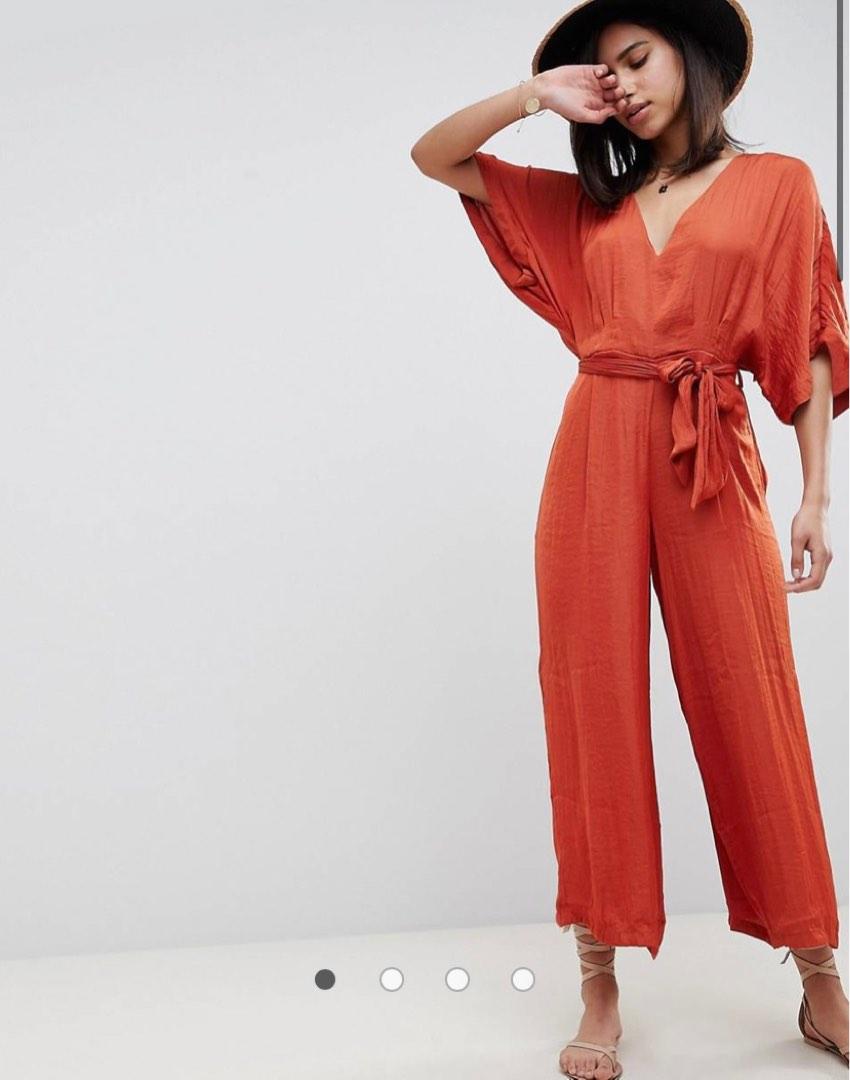 Brand New Oysho Jumpsuit in Rust - L, Women's Fashion, Dresses & Sets ...