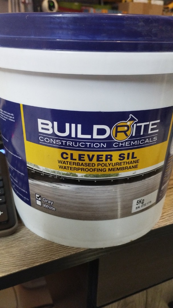 BUILDRITE CLEVER SIL GRAY (5kg) WATER-BASED POLYURETHANE MEMBRANE ...