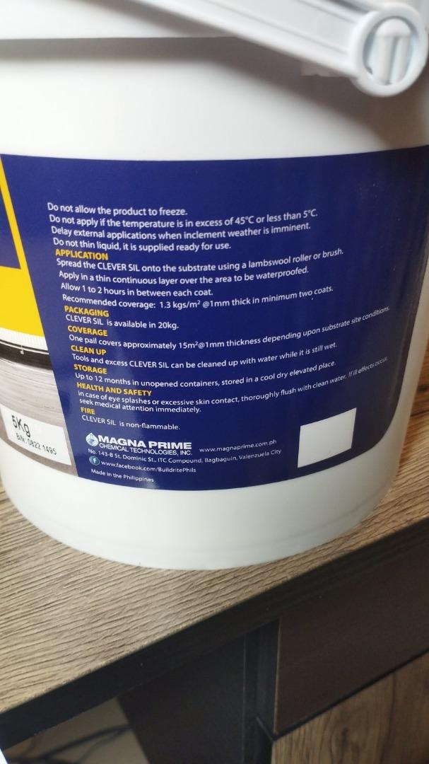 BUILDRITE CLEVER SIL GRAY (5kg) WATER-BASED POLYURETHANE MEMBRANE ...
