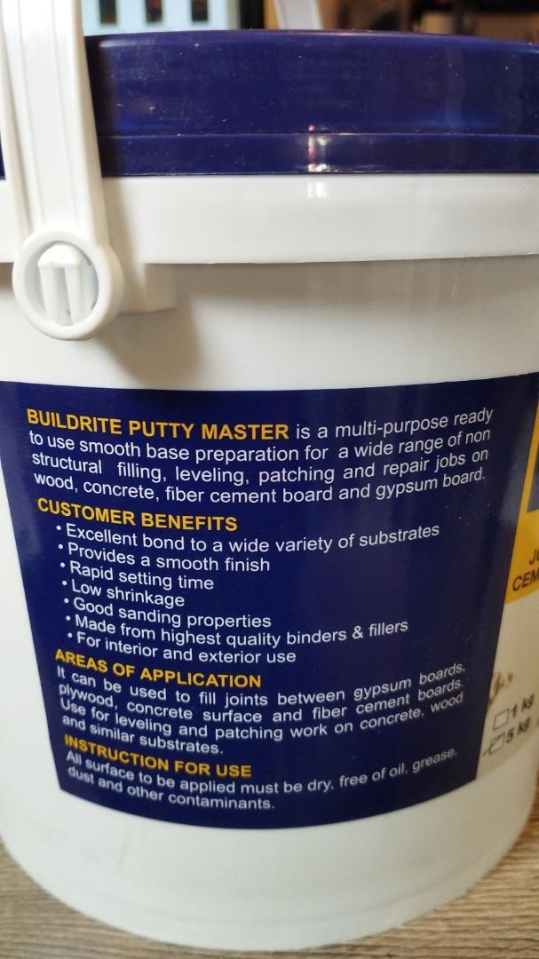 Buildrite Putty Master Joint Filler Plaster Wall Putty - Multipurpose 5 ...
