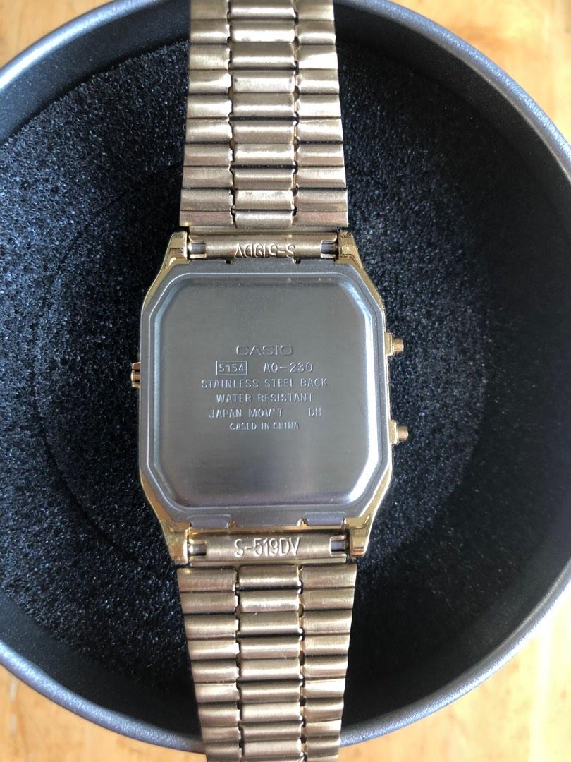 Casio 金色手錶 module 5154, 名牌, 手錶 - Carousell