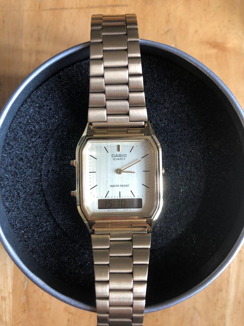 Casio 金色手錶 module 5154, 名牌, 手錶 - Carousell
