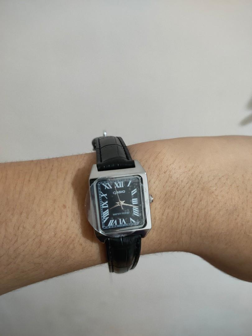 Casio LTP-V007L All Black, Women's Fashion, Watches & Accessories ...