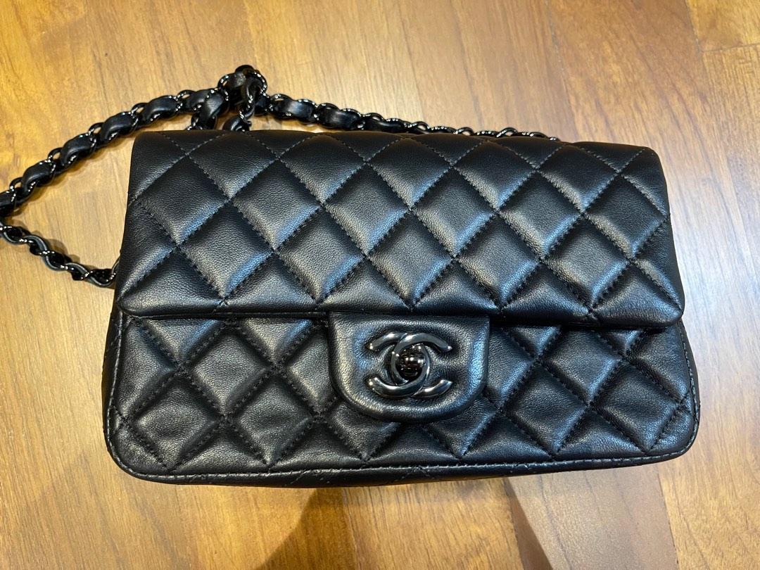 Chanel Mini Rectangular, So Black, Luxury, Bags & Wallets on Carousell