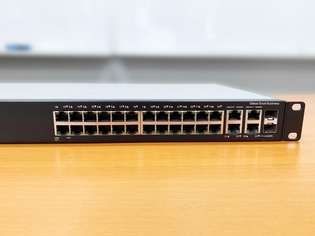 Cisco SF300-24P 24-port 10/100 PoE Managed Switch with Gigabit Uplinks ...