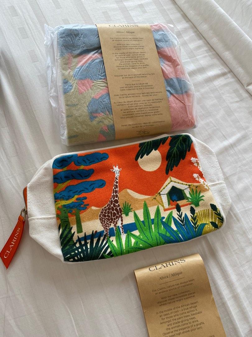 Clarins pouch & tote - Africa safari, Everything Else on Carousell