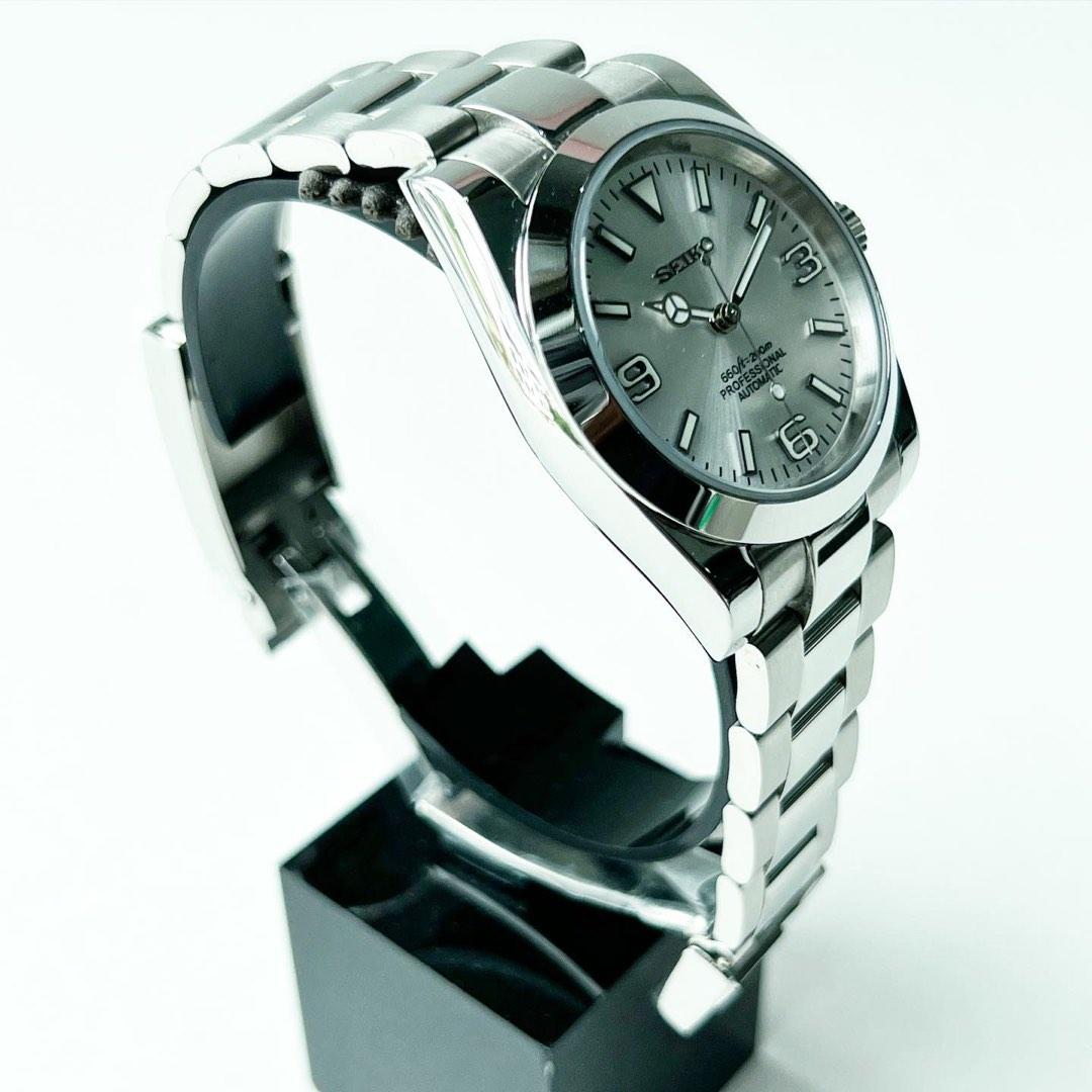 Custom Seiko Mod 36mm Silver 369 Explorer Automatic Watch , Men's ...