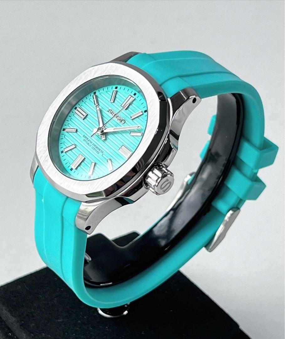 Custom Seiko Mod Tiffany Nautilus 42mm, Men's Fashion, Watches ...