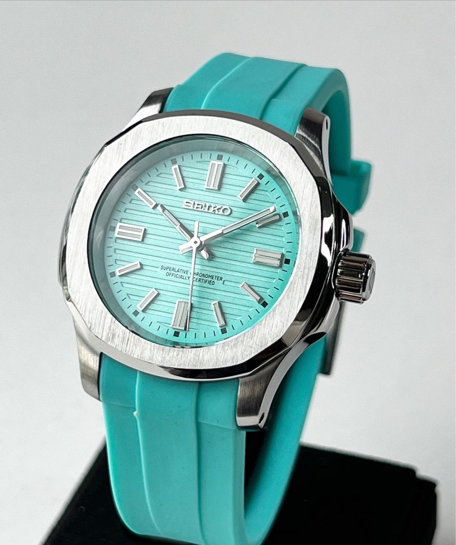 Custom Seiko Mod Tiffany Nautilus 42mm, Men's Fashion, Watches ...