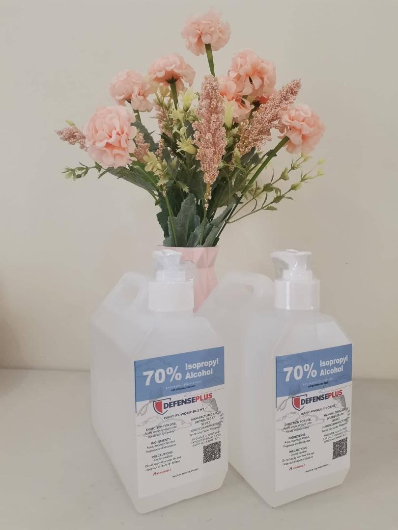 Defenseplus 70% Isopropyl Alcohol SET OF 2 - 1 LITER Pump, Health ...