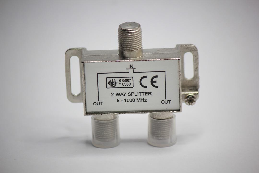 DIGITAL 2-WAY COAXIAL SPLITTER, 5-1000 MHz RG6 COMPATIBLE, BEST FOR TV ...
