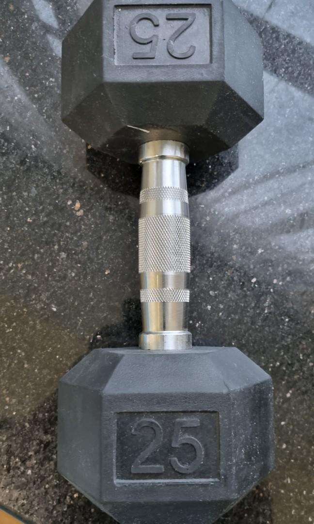 Dumbbell 25kg, Sports Equipment, Exercise & Fitness, Weights ...