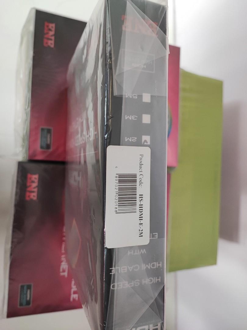 全新ENE HIGH SPEED HDMI CABLE WITH ETHERNET 2M, 家庭電器, 電視 & 其他娛樂, 電視組件及配件 ...