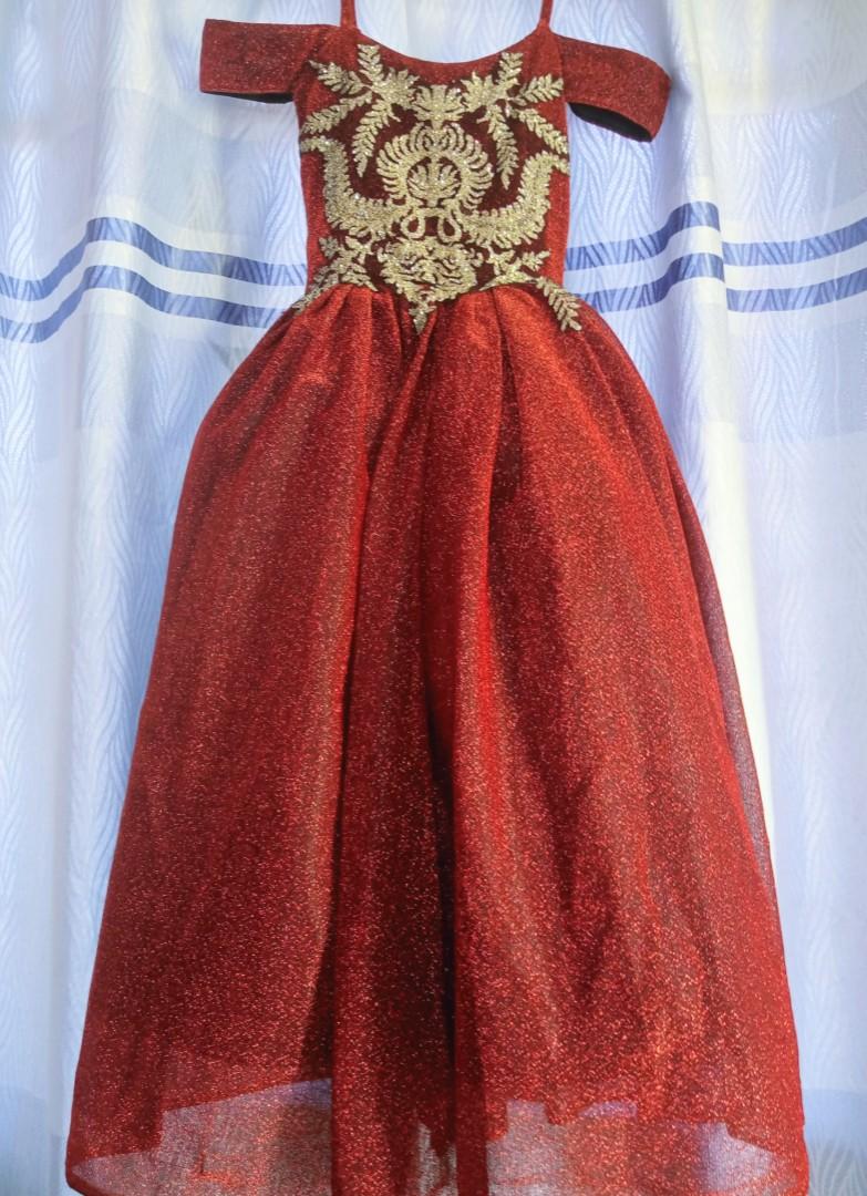 Fire themed Gown/cocktail [pre-loved], Women's Fashion, Dresses & Sets ...