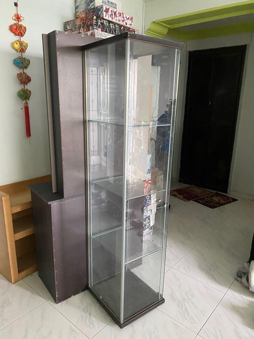 Glass display rack/cabinet, Furniture & Home Living, Furniture, Shelves ...