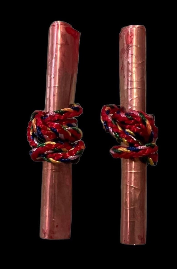 Hand Written Yant Wealth Fetching Maha Choklarp Takrut tie with colour ...