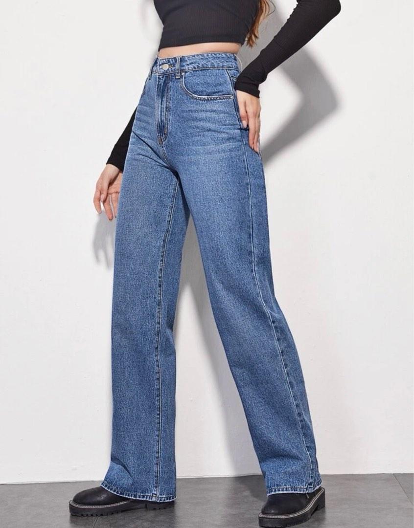 High waist straight cut jeans, Women's Fashion, Bottoms, Jeans ...