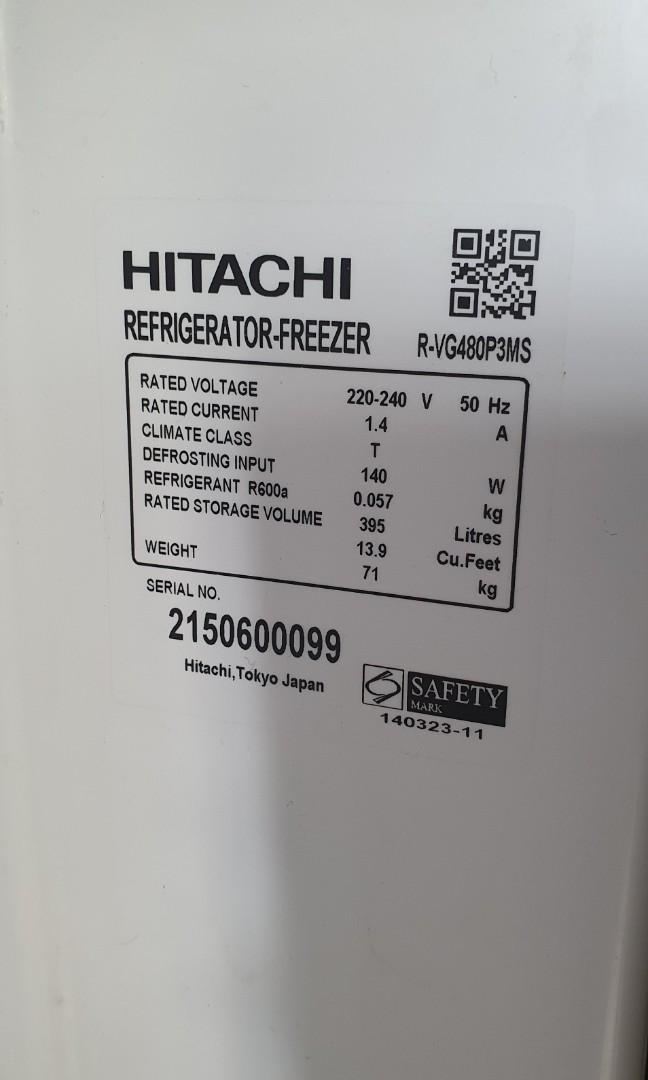 Hitachi 2-door fridge/freezer, TV & Home Appliances, Kitchen Appliances ...