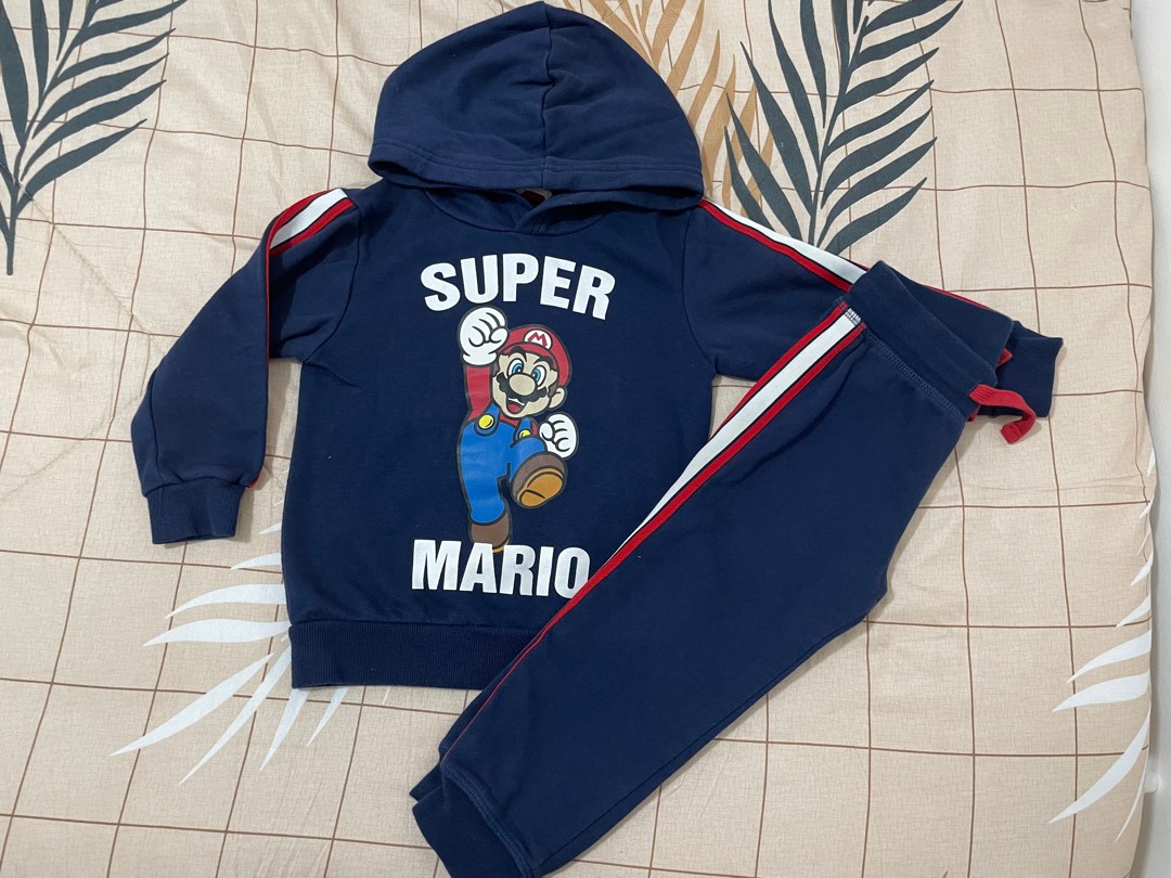 H&M super mario hoodie and jogger, Babies & Kids, Babies & Kids Fashion ...