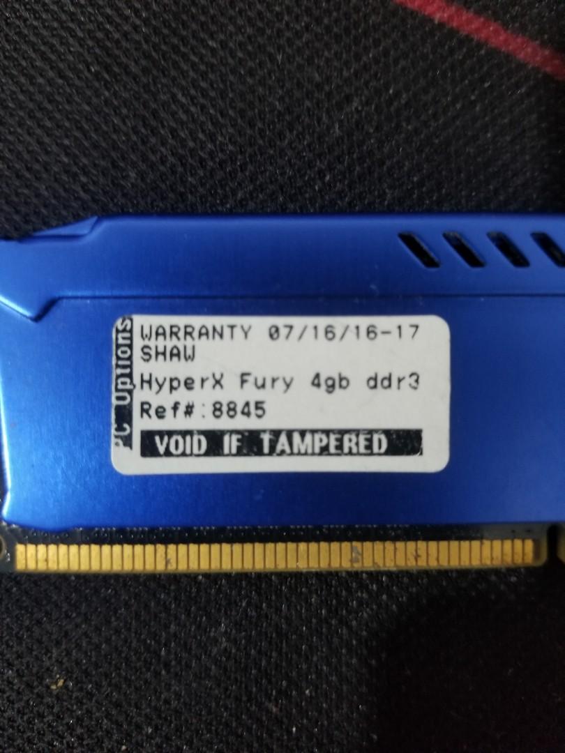HyperX Fury 4gb ddr3, Computers & Tech, Parts & Accessories, Computer ...