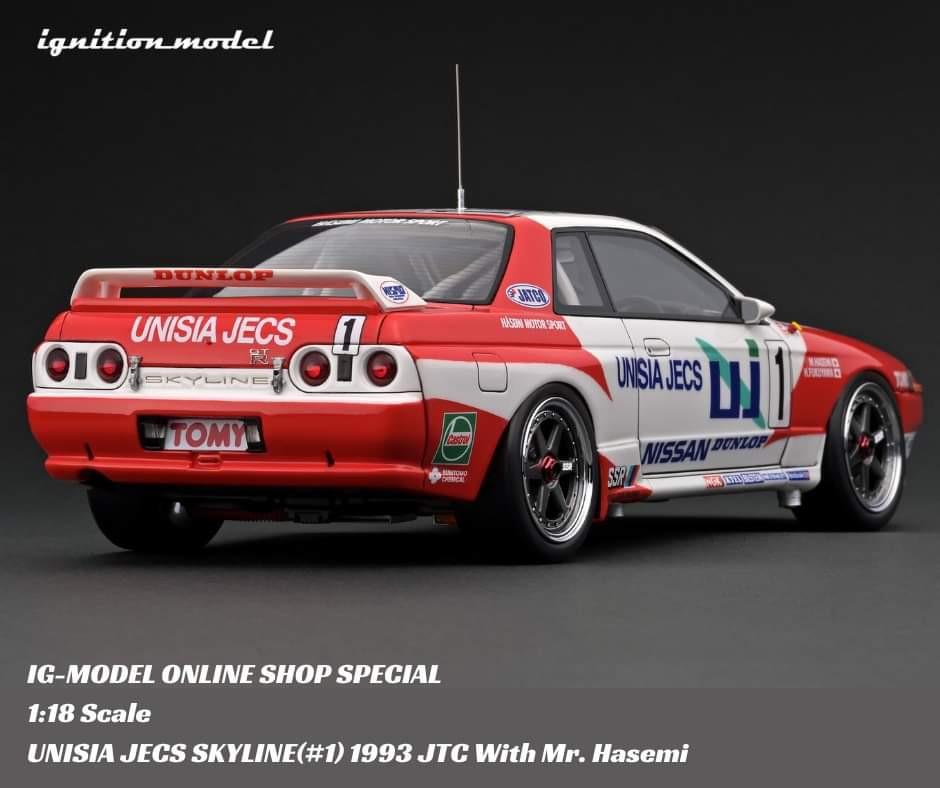 IG 1:18 Nissan Skyline GT-R R32 UNISIA JECS #1 1993 JTC with Masahiro Hasemi, 興趣及遊戲, 玩具 & 遊戲類 on ...