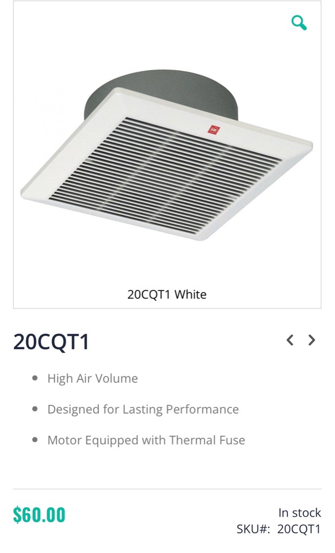 KDK Exhaust Fan 20CQT1, Furniture & Home Living, Bathroom & Kitchen ...