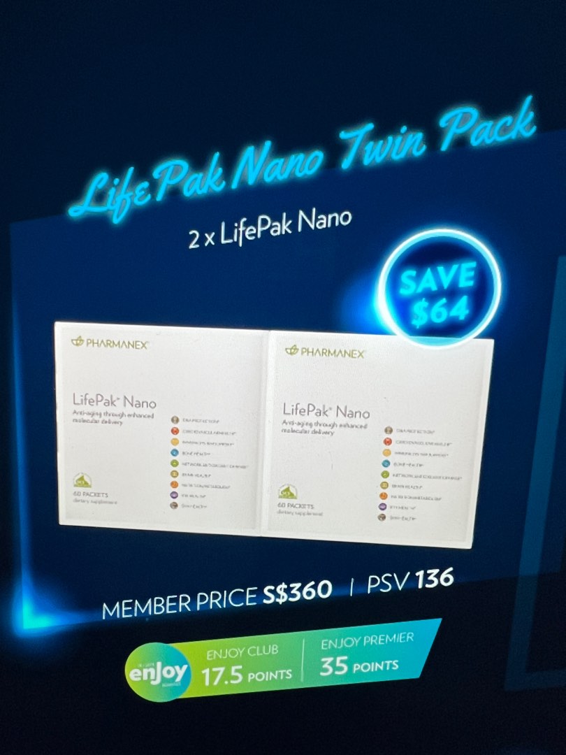 Lifepak Nano Twin Pack, Health & Nutrition, Health Supplements ...
