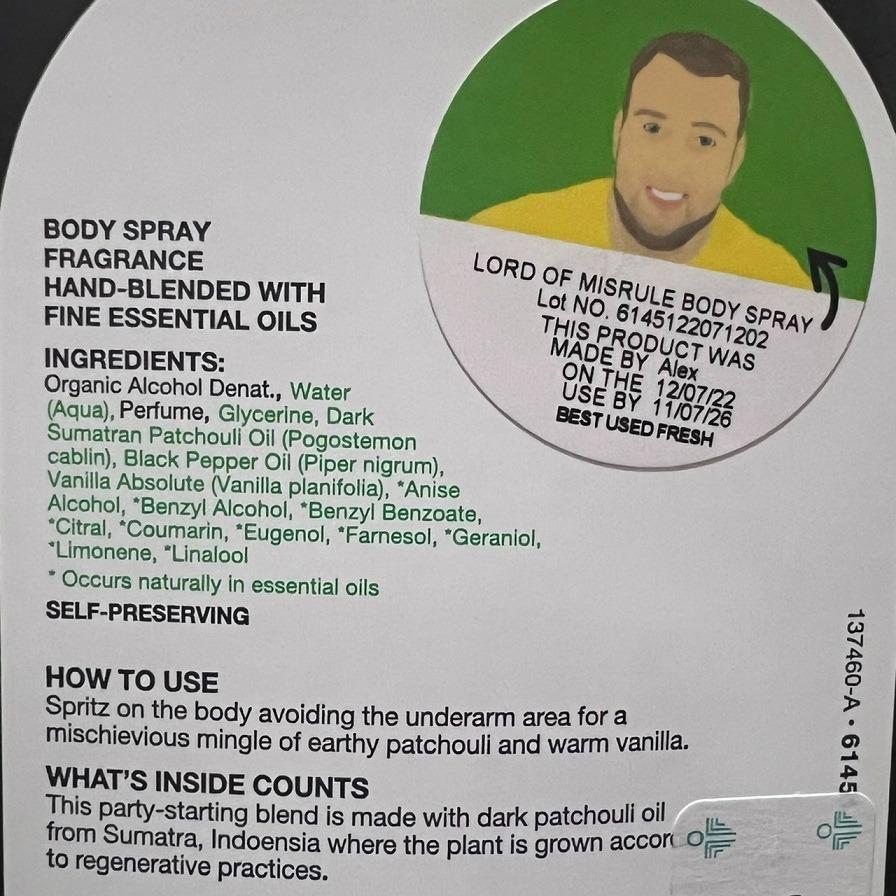 Lord of Misrule Body Spray by Lush Decant / Takal, Beauty & Personal ...