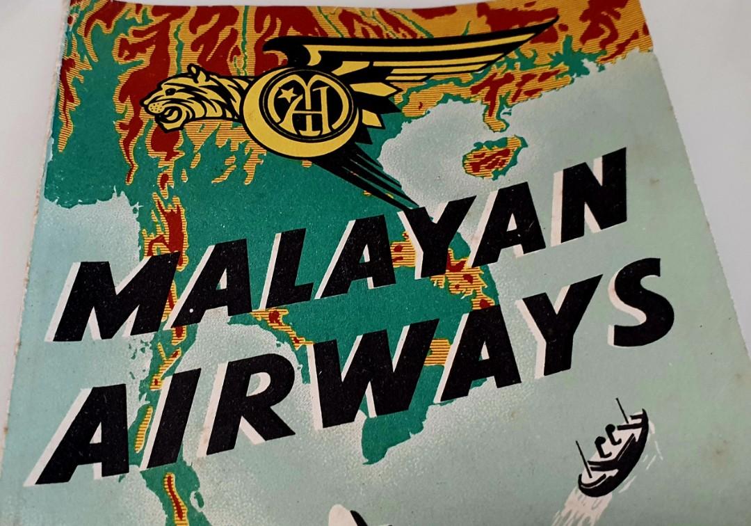 Malayan Airways Ltd MA items: 1. Route map 5 folds with maps 2. Route ...