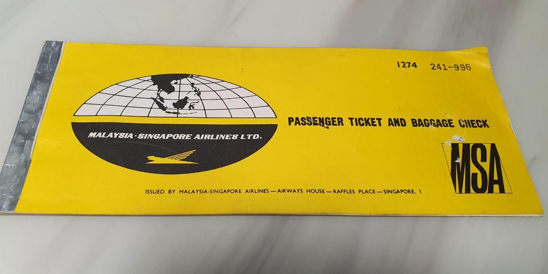 Malaysia Singapore Airlines MSA collectibles : 1. 1967 Her World MSA cover story 2. 1967 ...