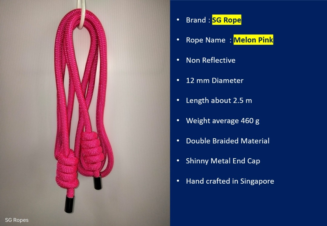 Melon Pink Flow Rope 12 mm, Sports Equipment, Other Sports Equipment ...